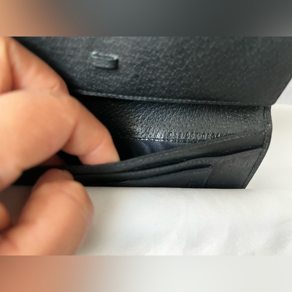Gucci | Bags | Gucci Vintage Accessory Collection Navy Monogram Leather ...